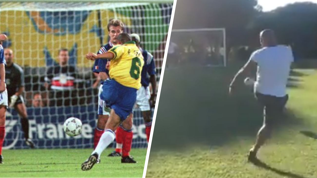 24 ans après, Roberto Carlos reproduit son fameux coup-franc contre la ...